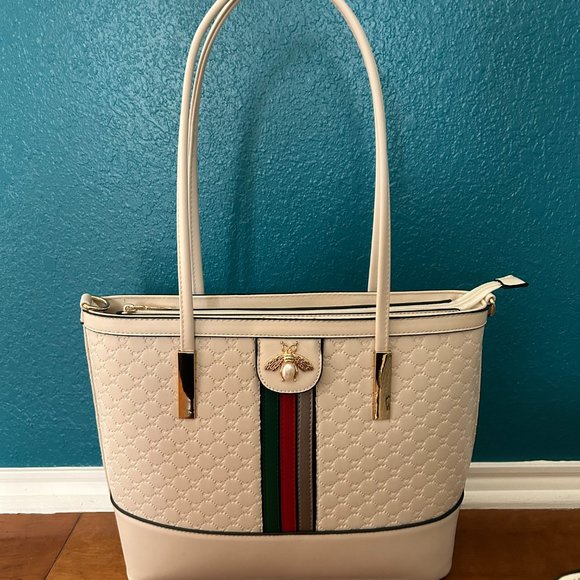 Diophy | Bags | Diophy White Vegan Leather Large Bag Small Crossbody ...